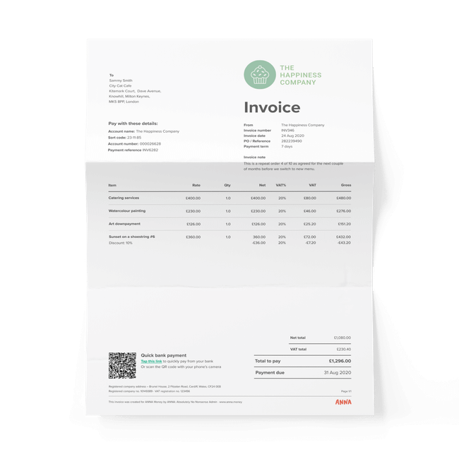 Invoice Generator | Create Free Invoice Online | ANNA